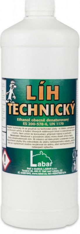 Líh technický 96% obecně denaturovaný 800g | Požární bezpečnost s.r.o.