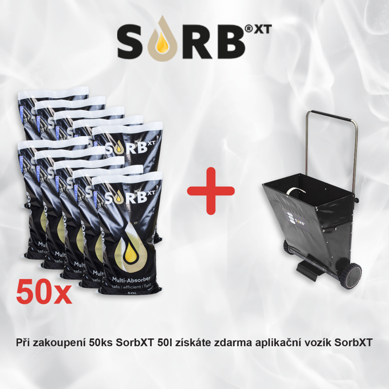 SORB®XT sypký sorbent 50x 50L + 1ks ZDARMA posypový vozík | Požární ...